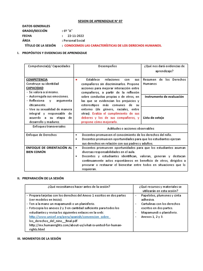 Sesion Martes-los Derchos Del Niño-ps | PDF | Unicef | Derechos humanos