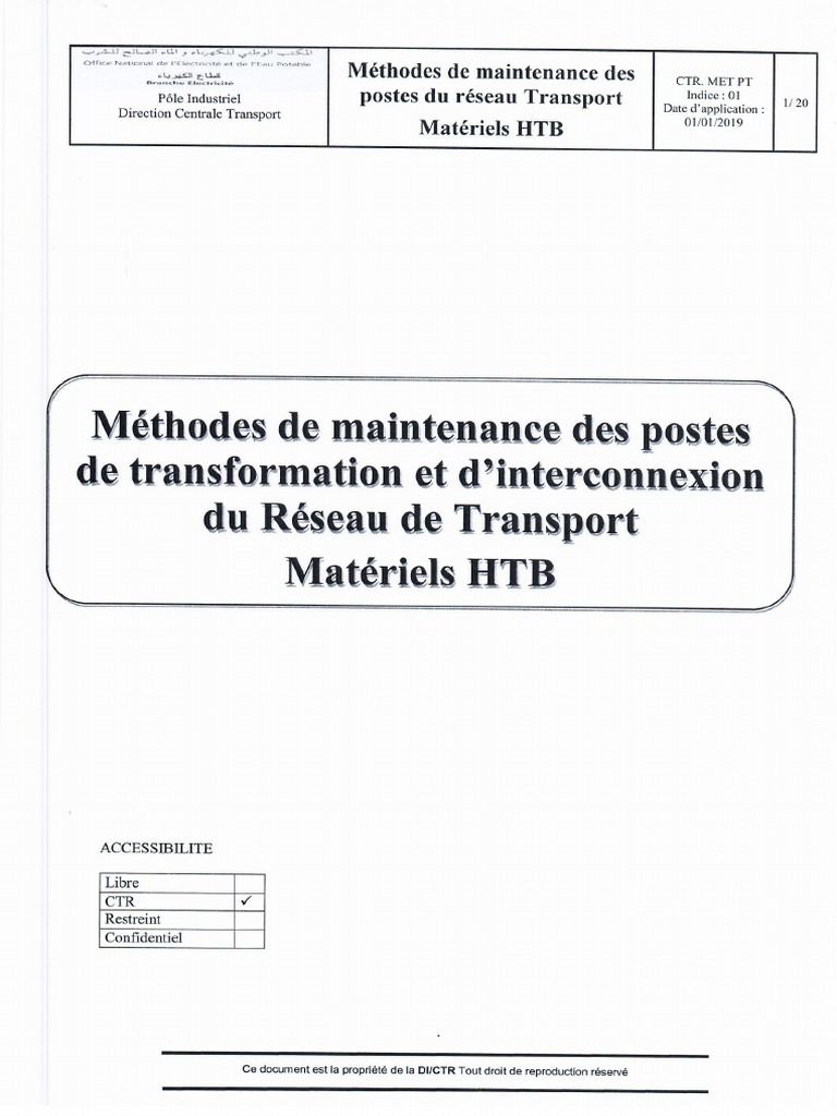 Méthodes Politique Maintenance Des Postes HTB 2019 | PDF