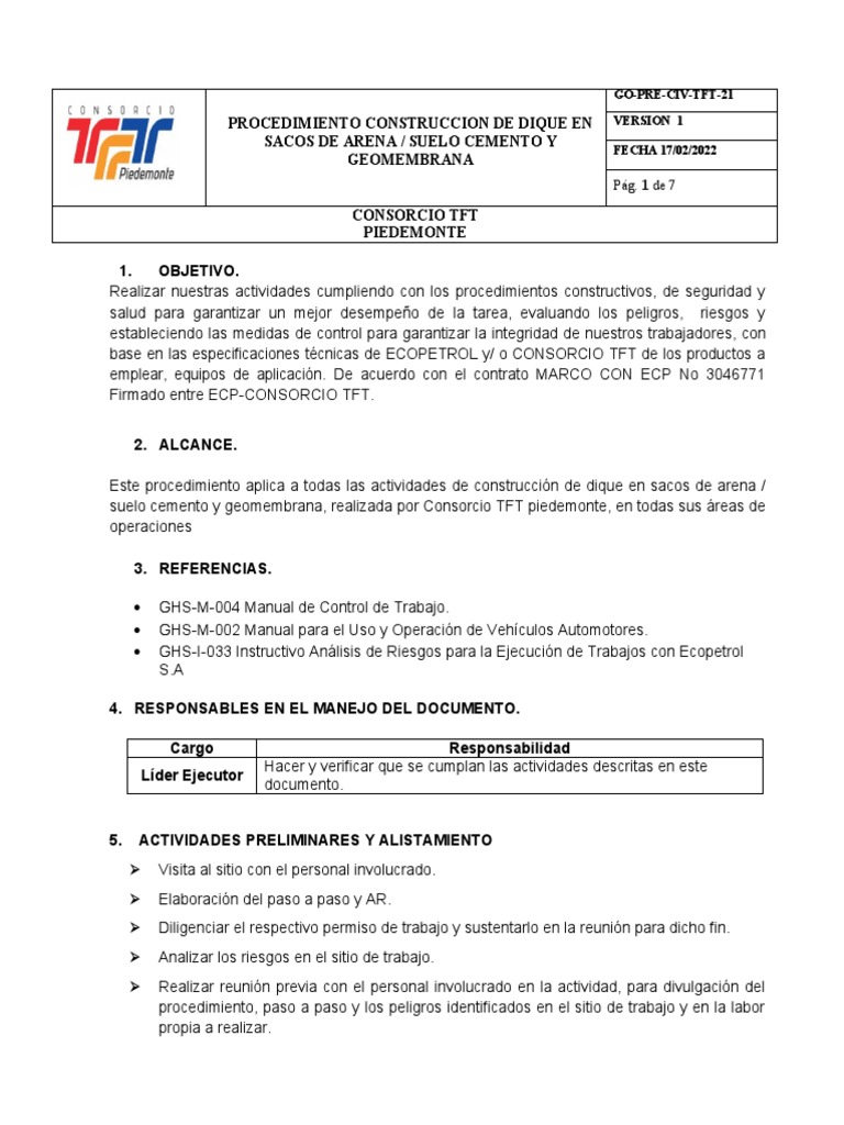 Go - Pre-Civ-Tft 21construccion de Dique Con Sacos de Arena | PDF