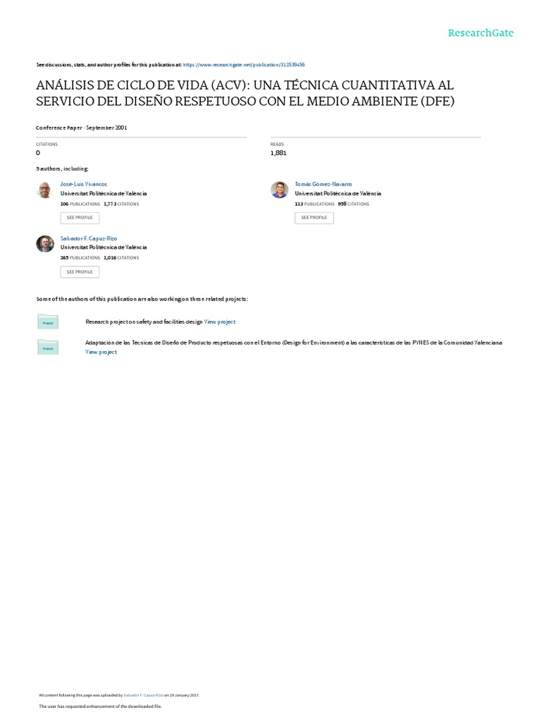 Dfe Lca | PDF | Evaluación del ciclo de vida | Entorno natural