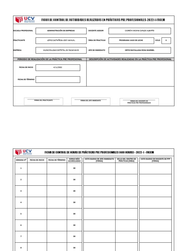 Ficha de Control de Asistencia-ppp-Adm | PDF