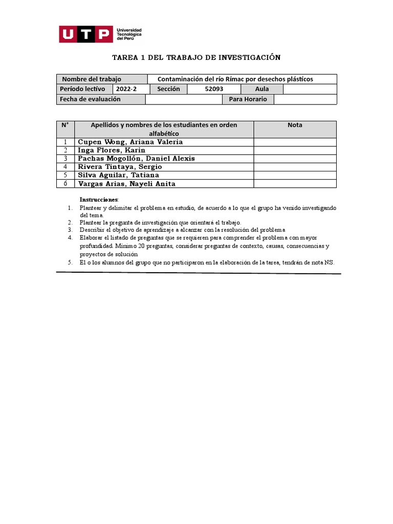 Tarea 1 - Delimitación Del Tema de Investigación, Pregunta, Objetivo ...