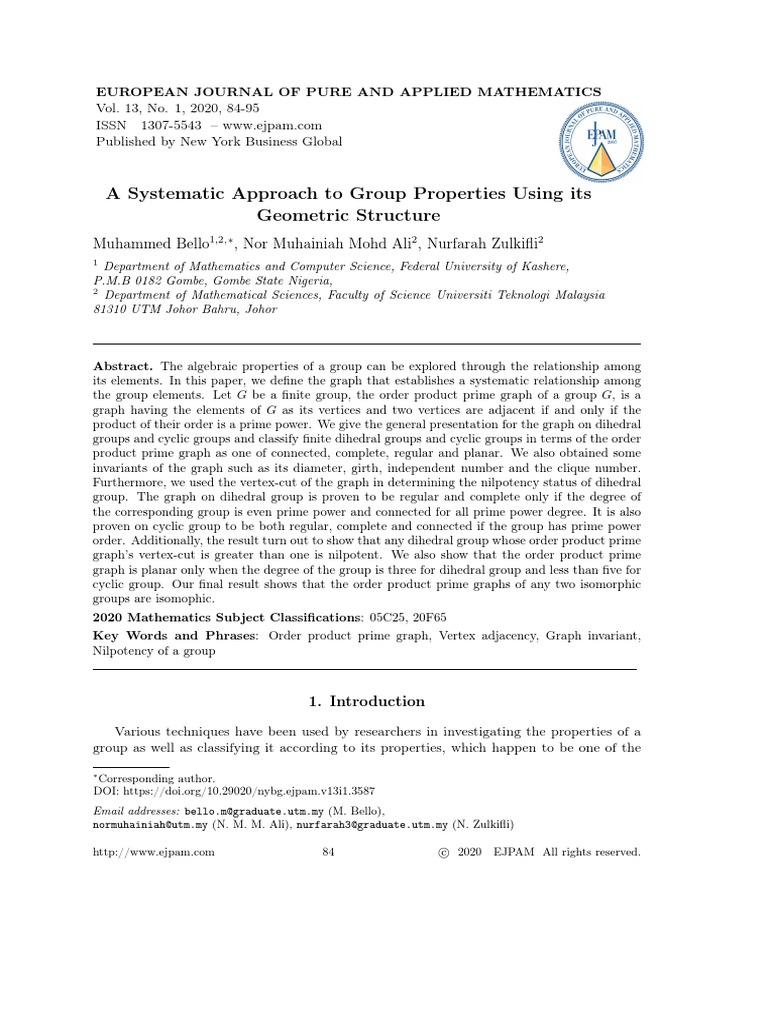 A Systematic Approach | PDF | Group (Mathematics) | Vertex (Graph Theory)