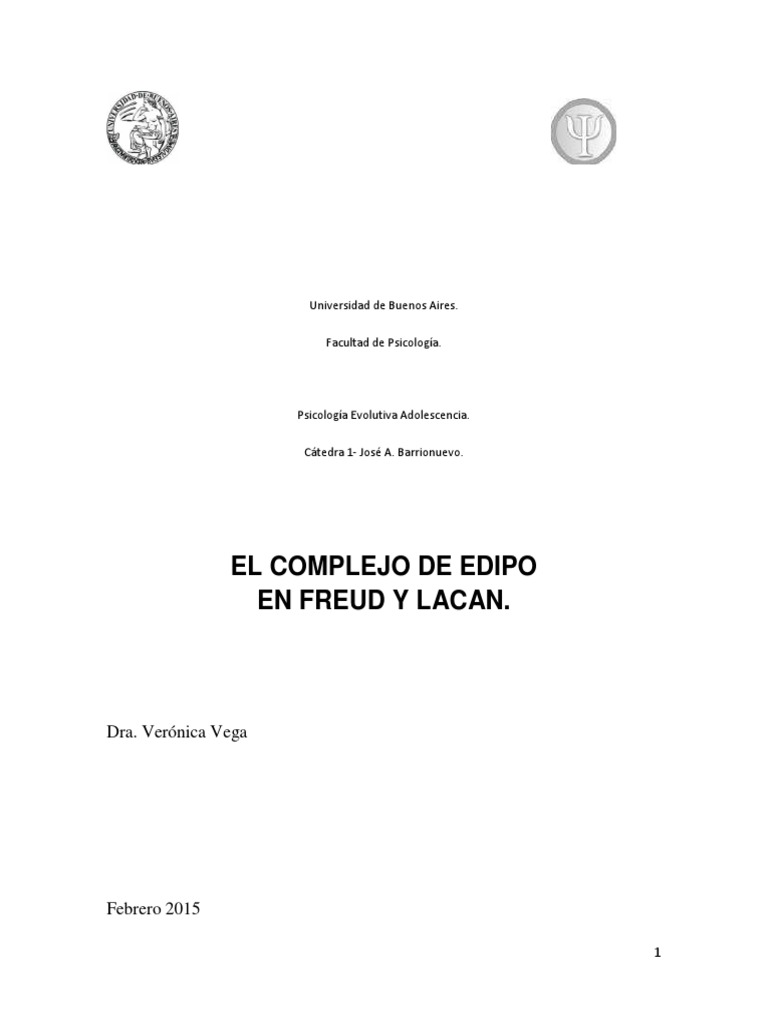 Complejo de Edipo: Freud y Lacan | PDF | Complejo de Edipo | Jacques Lacan