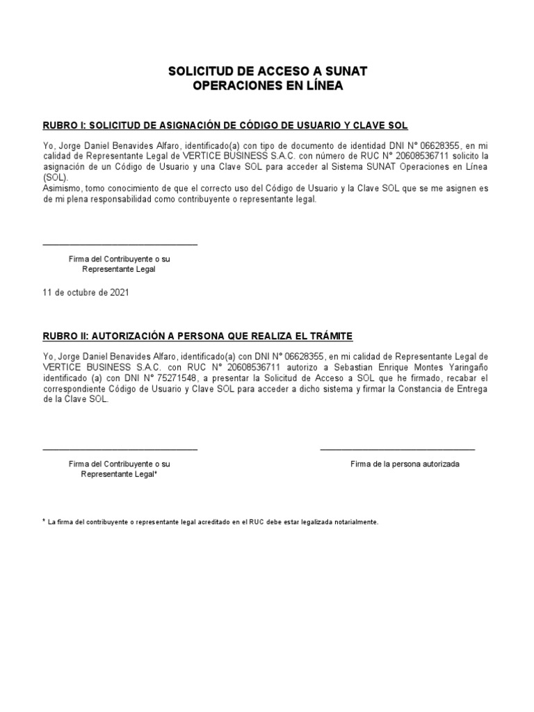 Solicitud de Entrega de Clave SOL | PDF | Informática