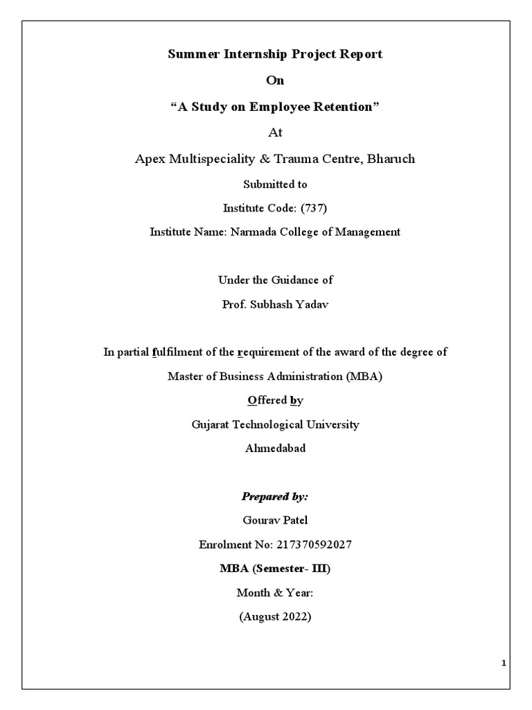 SIP Report | PDF | Employee Retention | Recruitment