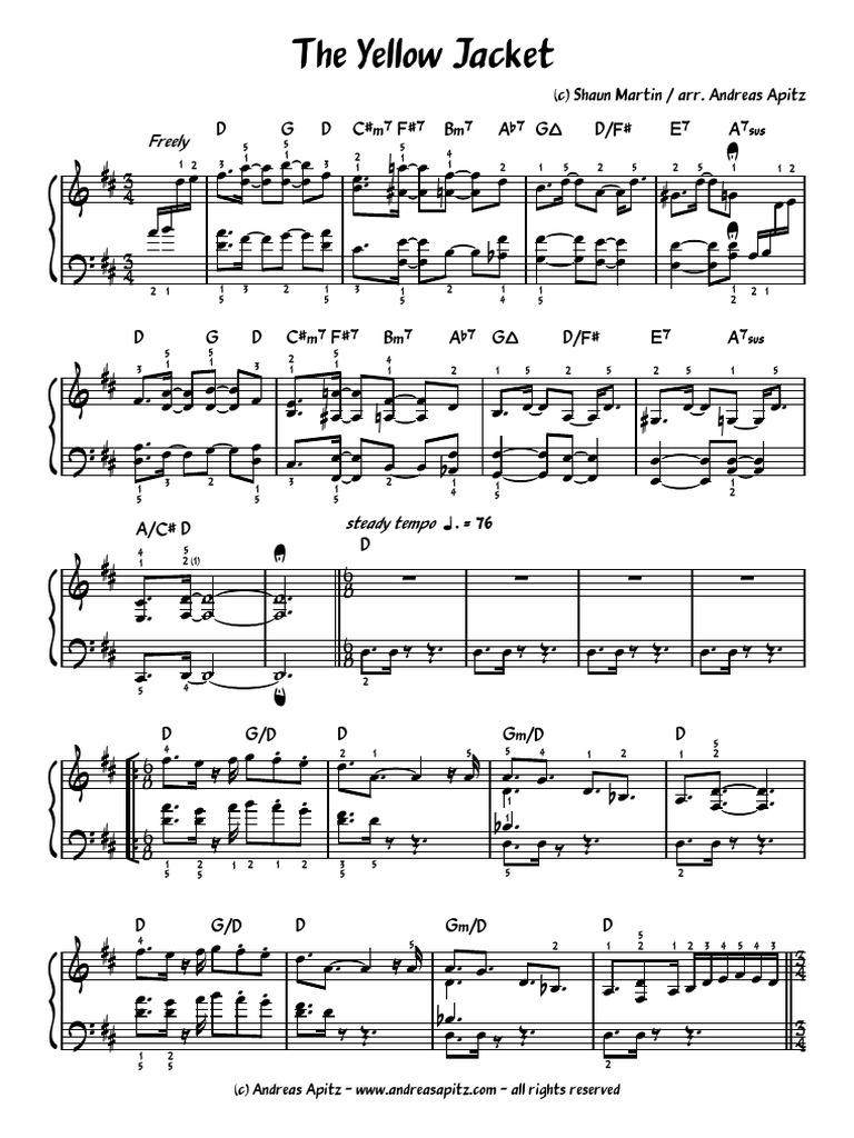 The Yellow Jacket Piano Sheet Music | PDF