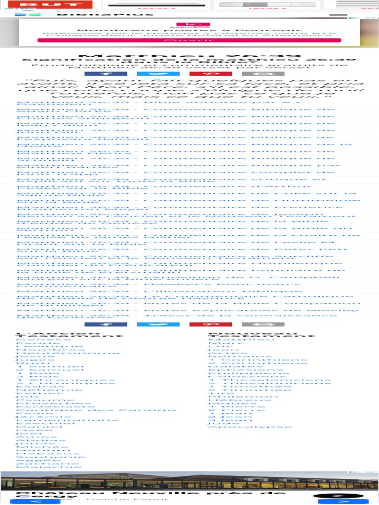 Matthieu 2639 - Étude Biblique Et Commentaire Verset Par Verset | PDF