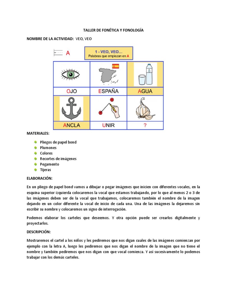 Taller de Fonética y Fonología | PDF | Vocal | Fonética
