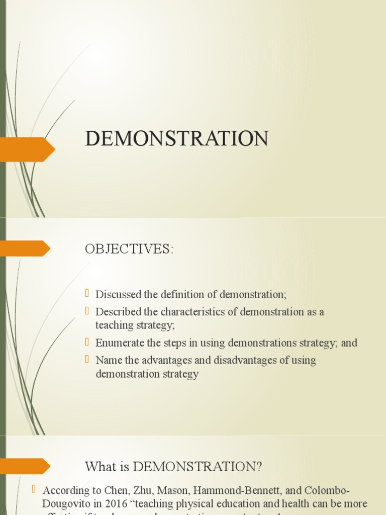 Demonstration strategy benefits and steps | PDF | Teaching Method ...