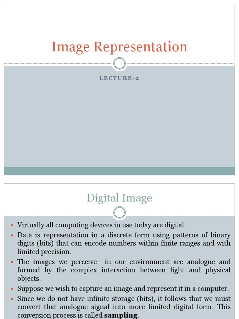 Lecture 2 - Image Representation | PDF | Pixel | Rgb Color Model