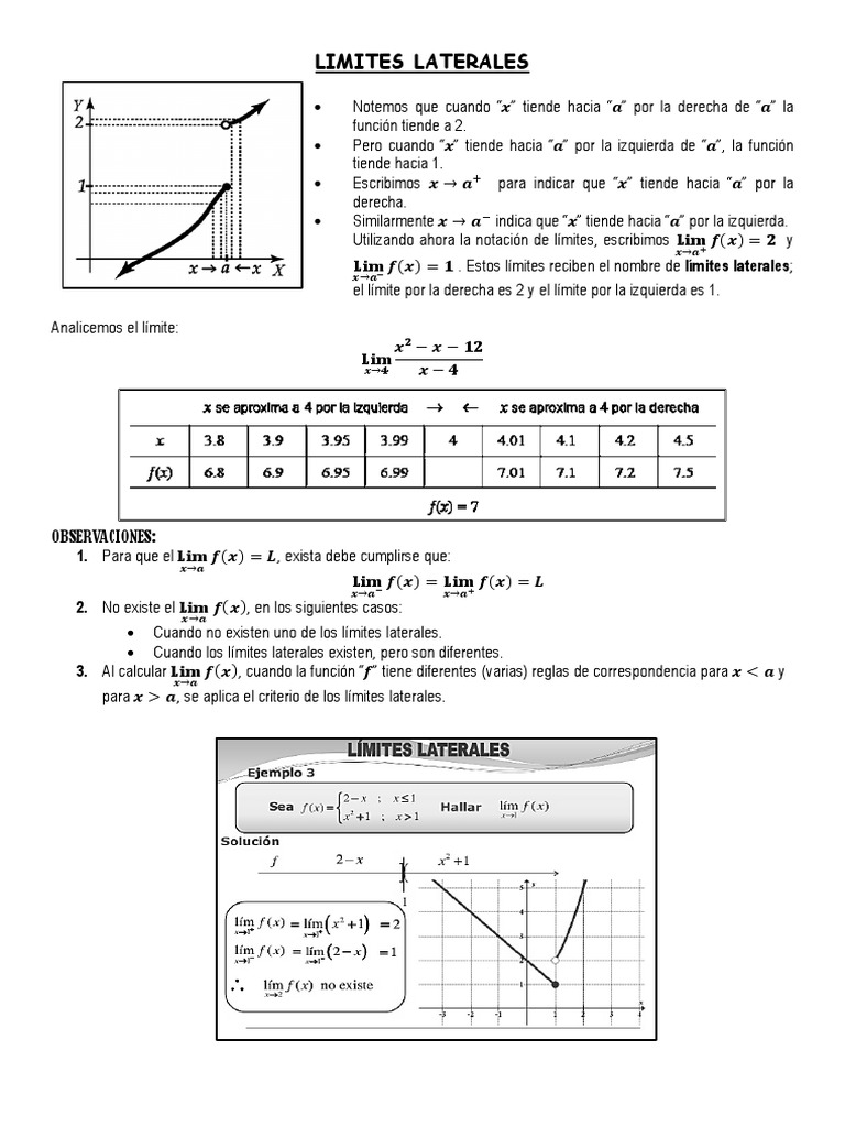 Limites Laterales Lim Al Infinito | PDF | Función (Matemáticas ...