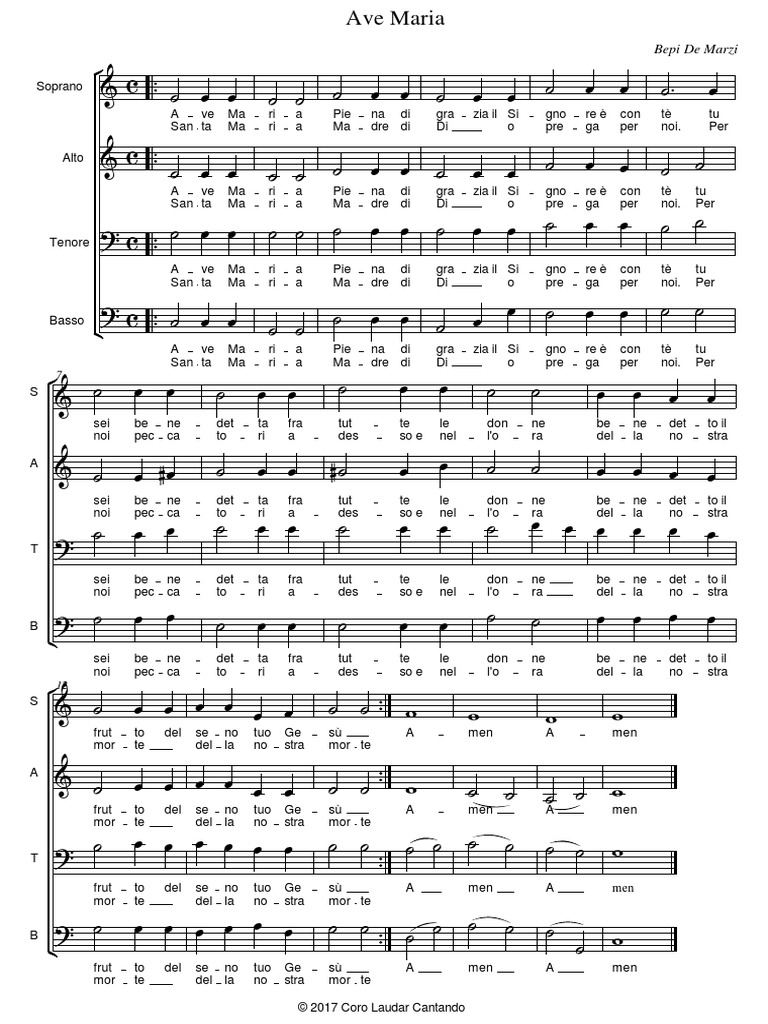 Ave Maria Bepi de Marzi | PDF
