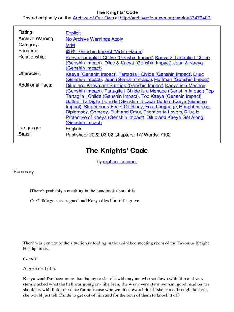 The Knights Code | PDF
