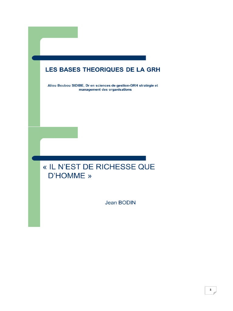 Initiation À La GRH | PDF