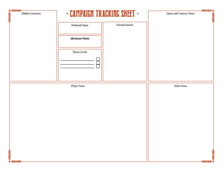 Campaign Tracking for Warband Adventures | PDF | Games & Activities