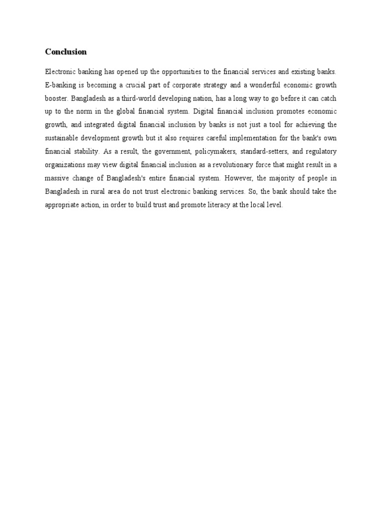 Conclusion Electronic Banking | PDF
