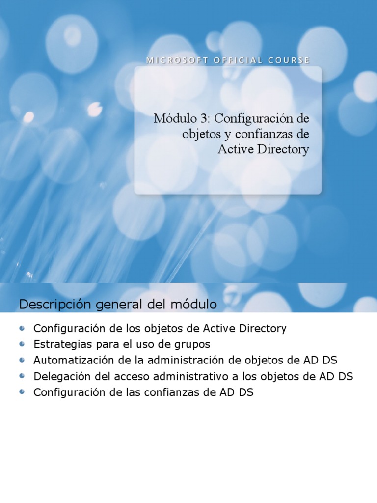 Módulo 3: Configuración de Objetos y Confianzas de Active Directory ...