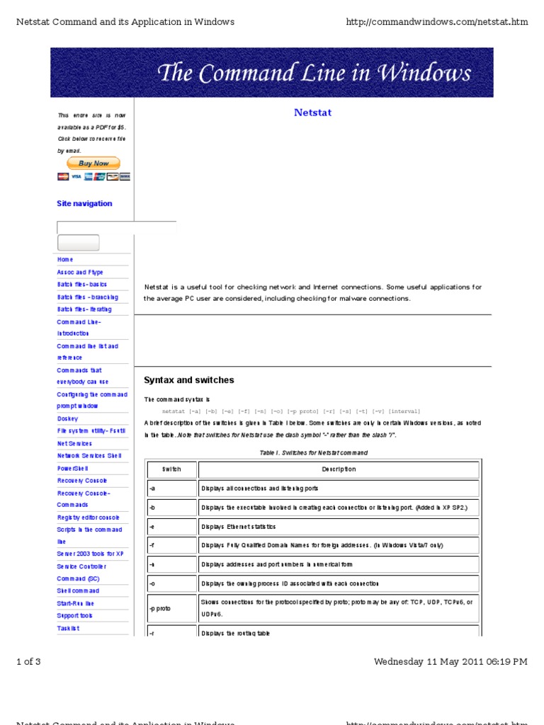Netstat: Netstat Command and Its Application in Windows | PDF | Transmission Control Protocol ...