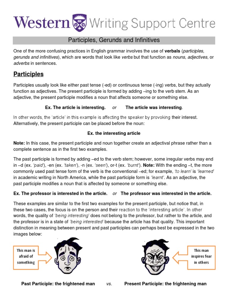 Participles, Gerunds and Infinitives | PDF | Verb | Adjective