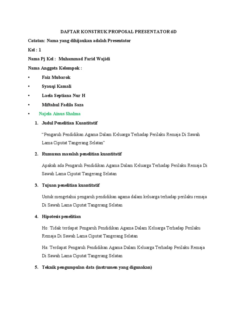 Studi Empirik Konstruk Proposal 6D | PDF
