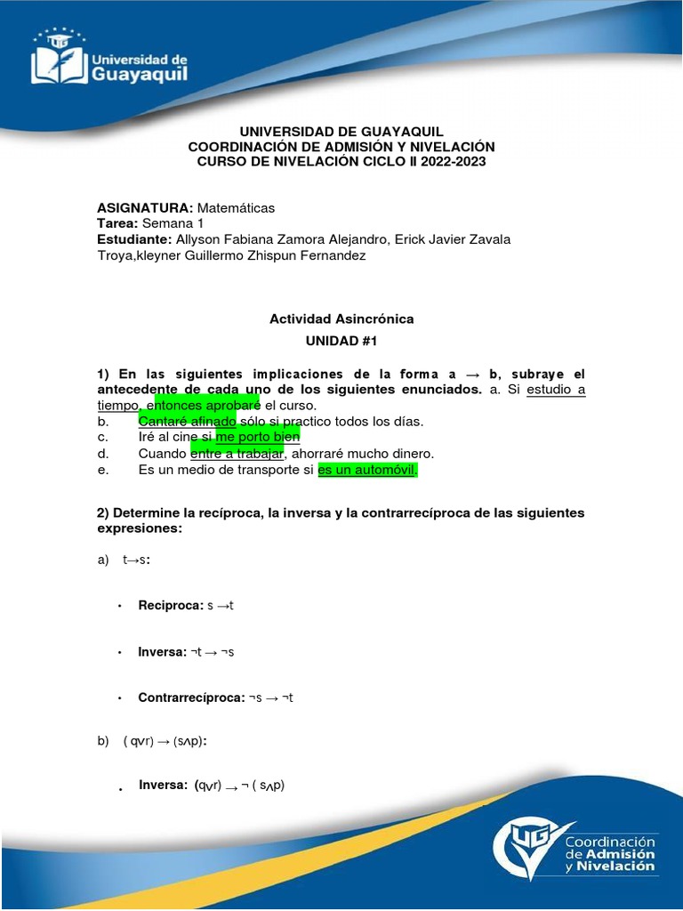 U1 - Tarea 1 - S1 Grupo | PDF