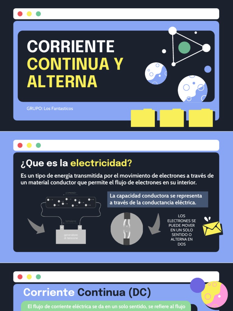 Corriente Alterna y Continua, CT | PDF | Corriente eléctrica ...