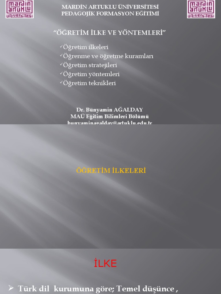 1 Ogretim Ilkeleri | PDF