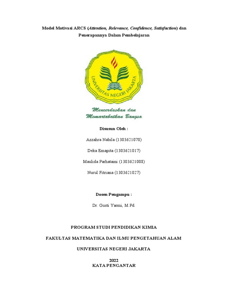 Kelompok 3 - Model Motivasi ARCS (Attention, Relevance, Confidence ...