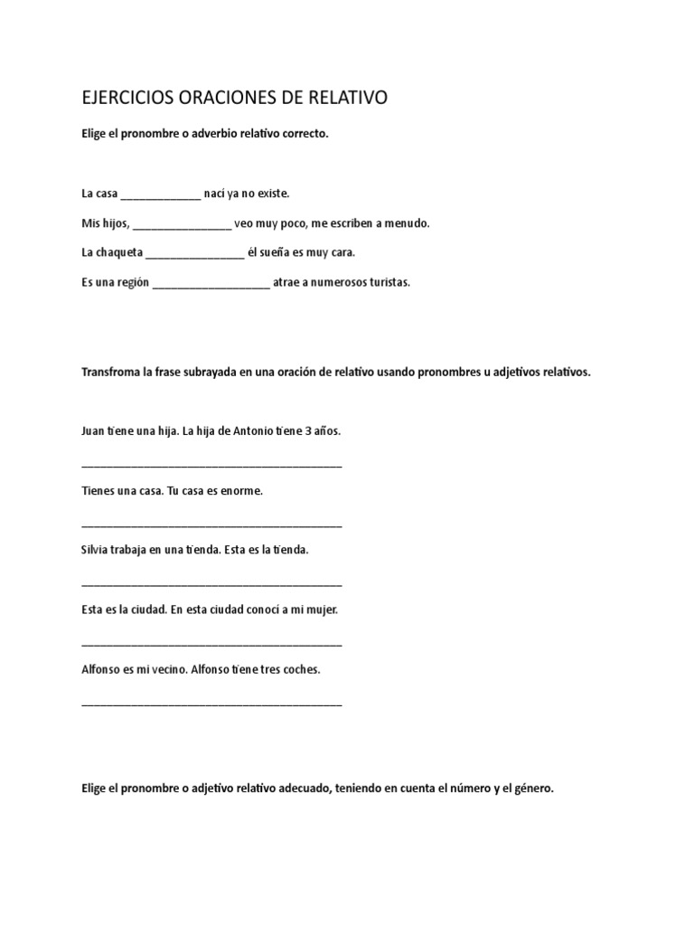 Pronombres Relativos | PDF