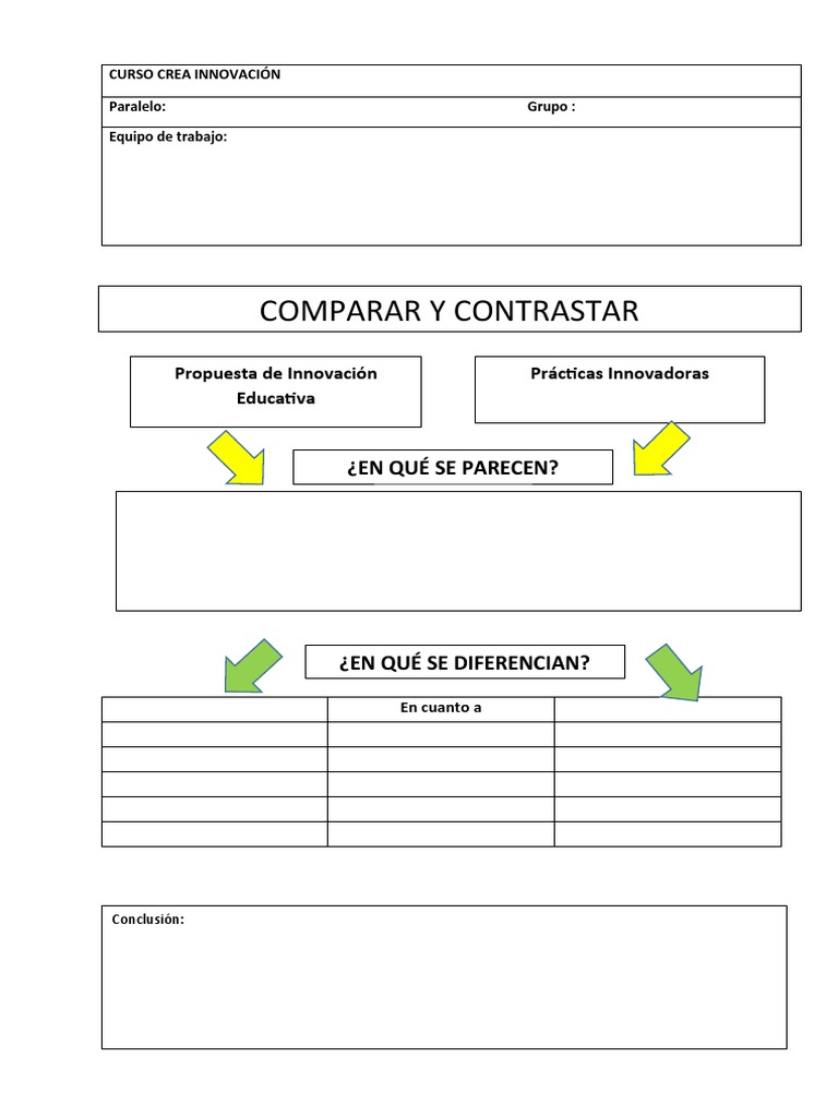 Rutina - Comparar y Contrastar | PDF