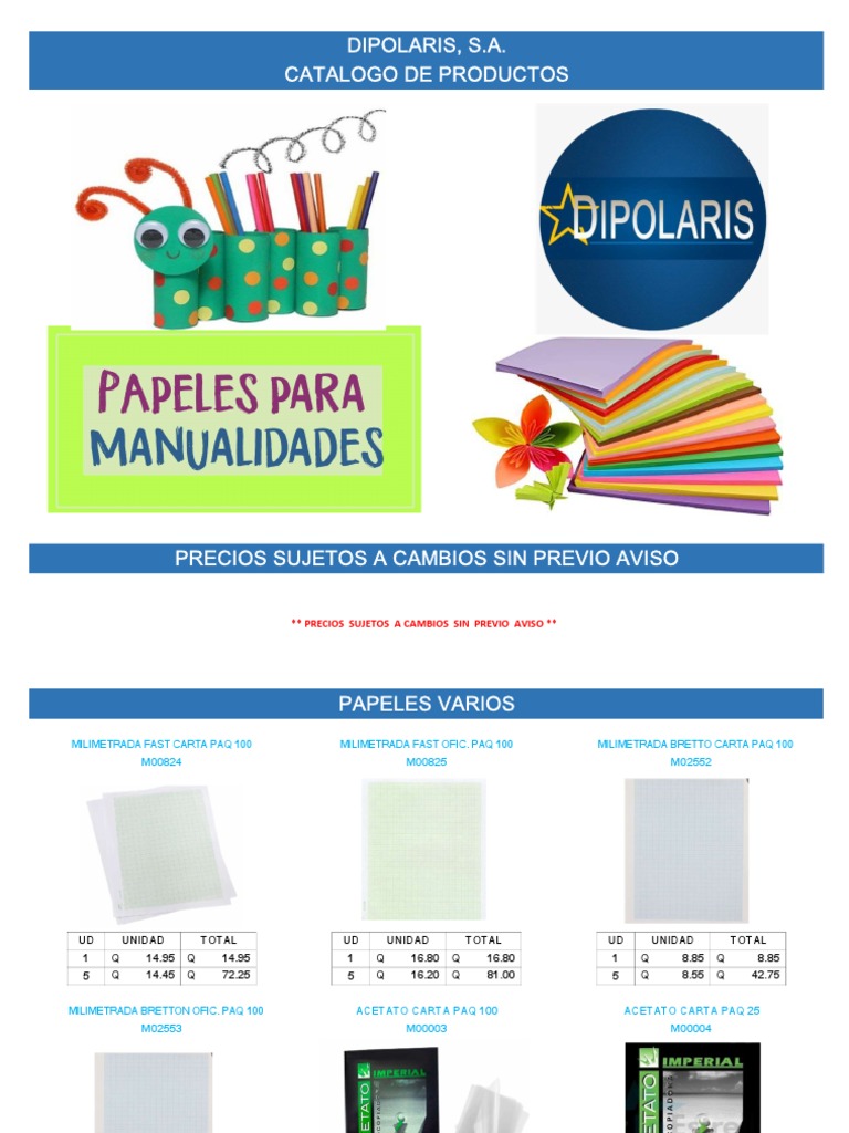 Catalogo de Papeles | PDF | Amarillo | Verde