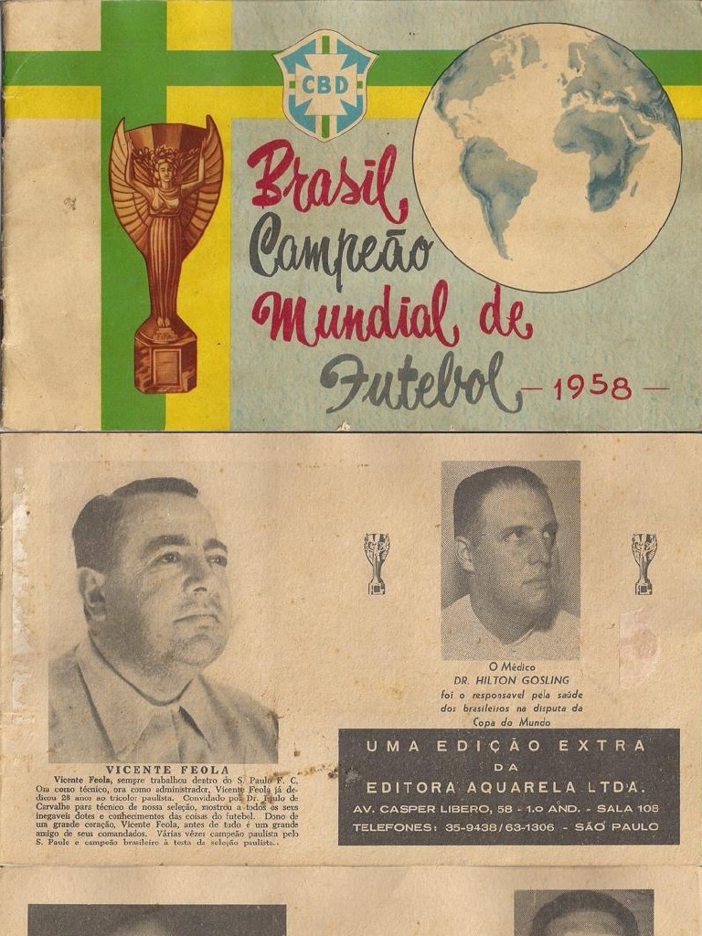 Brasil Campeao Mundial de Futebol 1958 | PDF