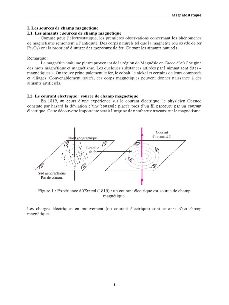 Magnetostatique 1 | PDF | Champ magnétique | Aimant permanent