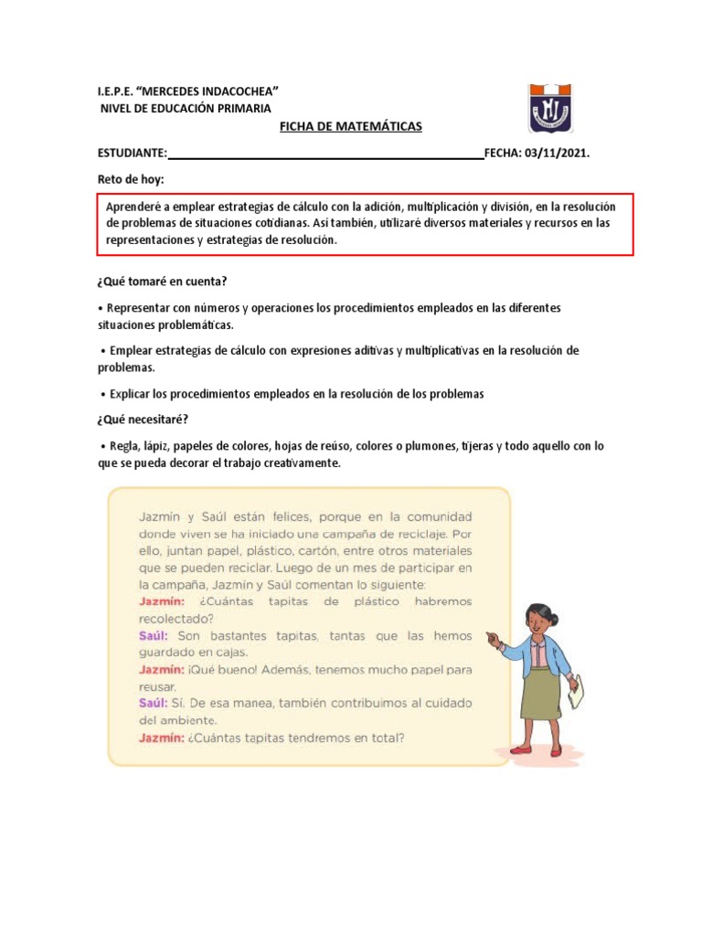 Estrategias de Cálculo Con La Adición, Multiplicación y División, en La ...