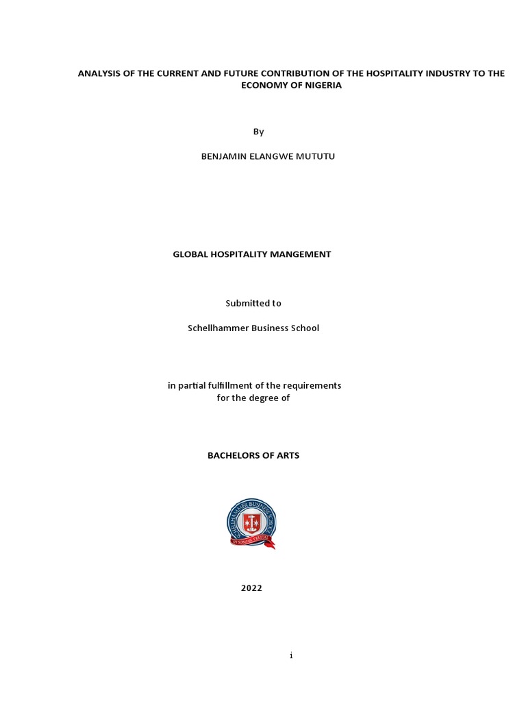 Thesis - Benjamin | PDF | Economic Growth | Tourism