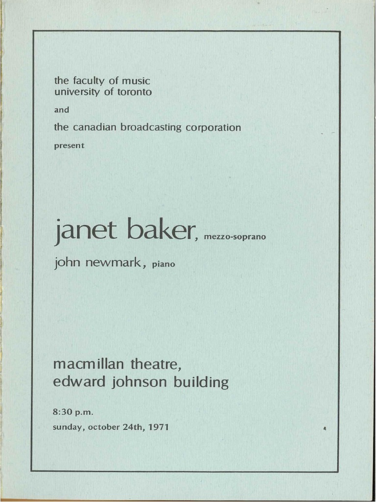 Janet Baker, Mezzo-Soprano | PDF