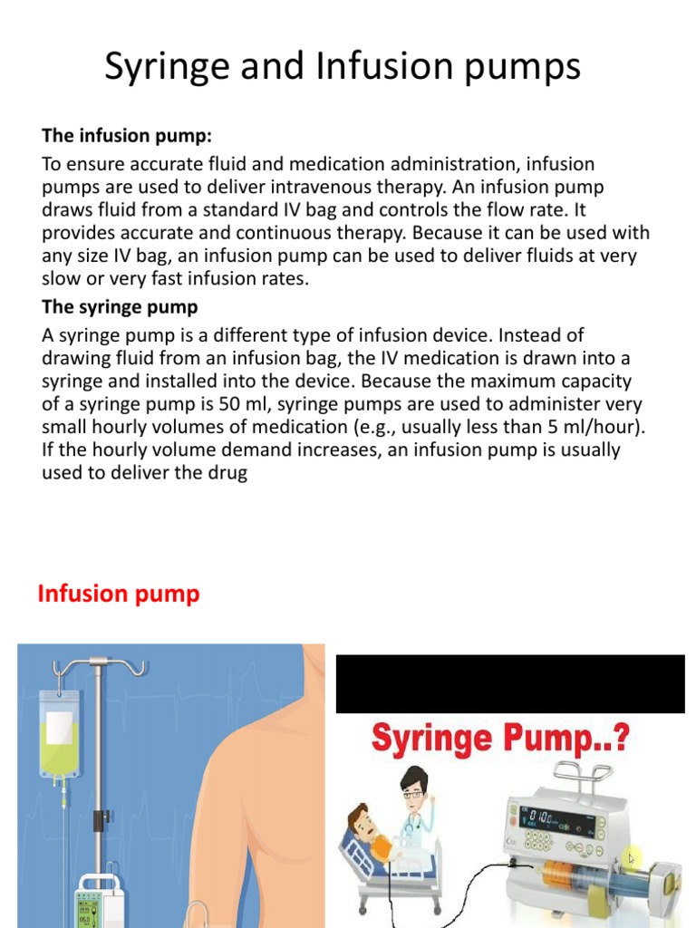 Introduction The Syringe and Infusion Pump | PDF | Intravenous Therapy | Syringe