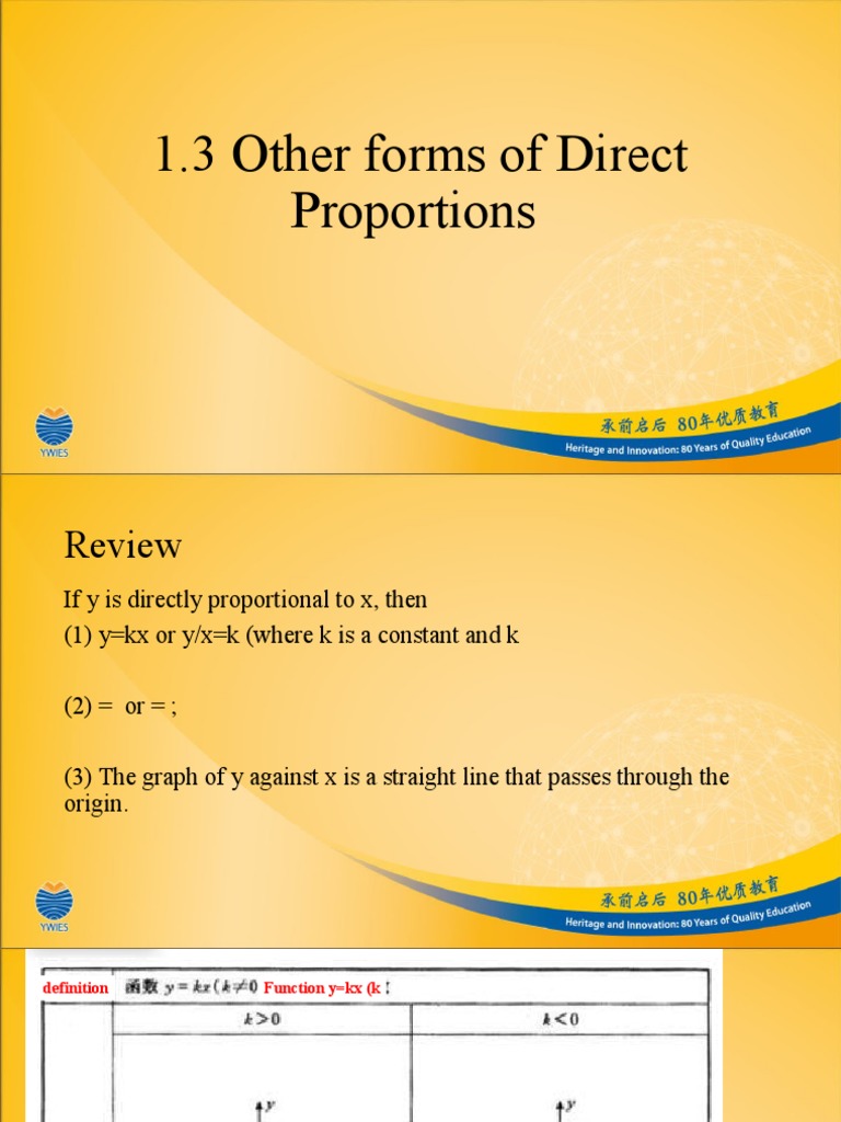 1.3 Other Forms of Direct Proportions | PDF