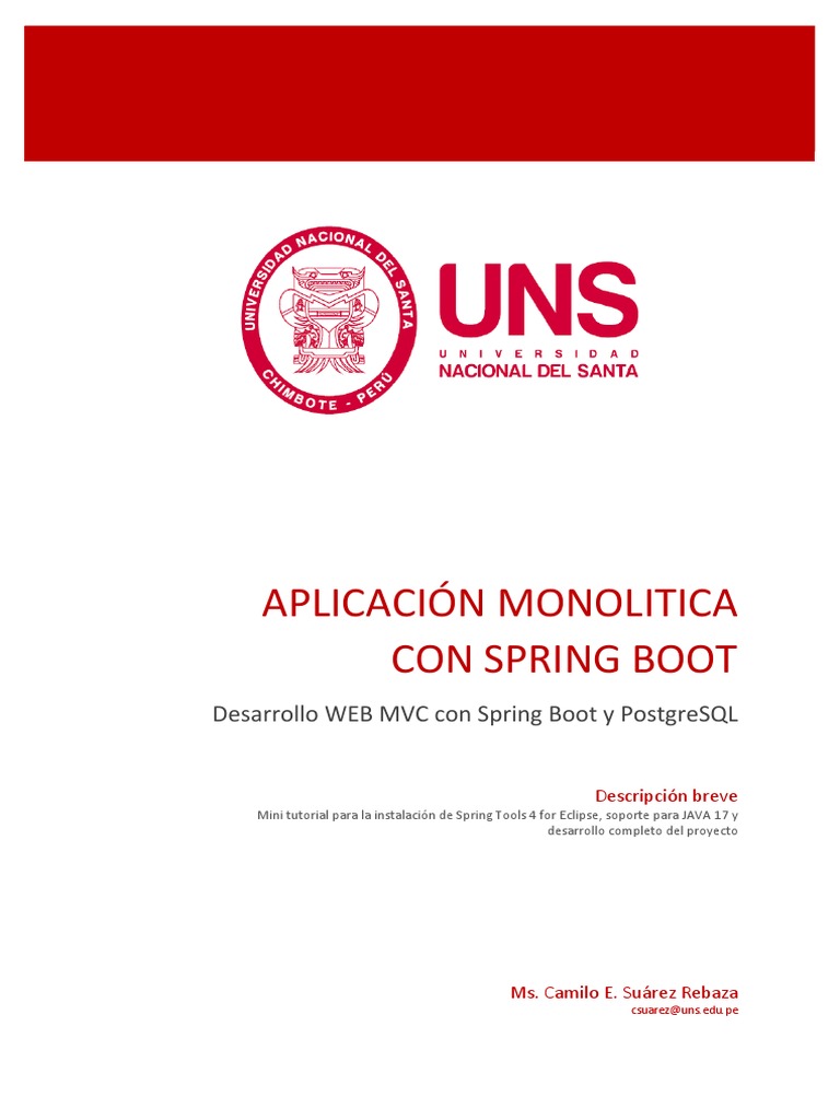 Manual Aplicación Monolítica Mvc Con Spring Boot Parte 1 V2 Pdf Software De La Aplicacion 