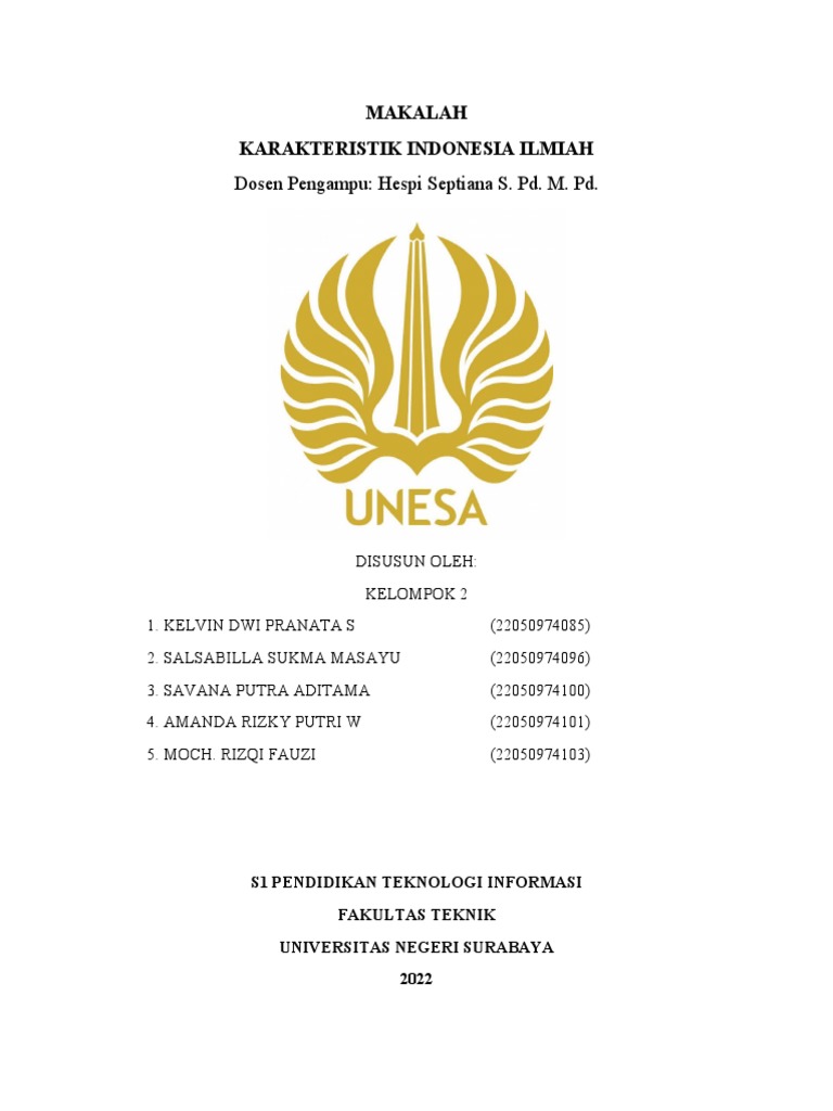 Kelompok 2 - Makalah Karakteristik Bhs Indonesia Ilmiah | PDF | Seni ...