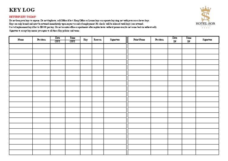 Key Log Policy and Acknowledgment | PDF