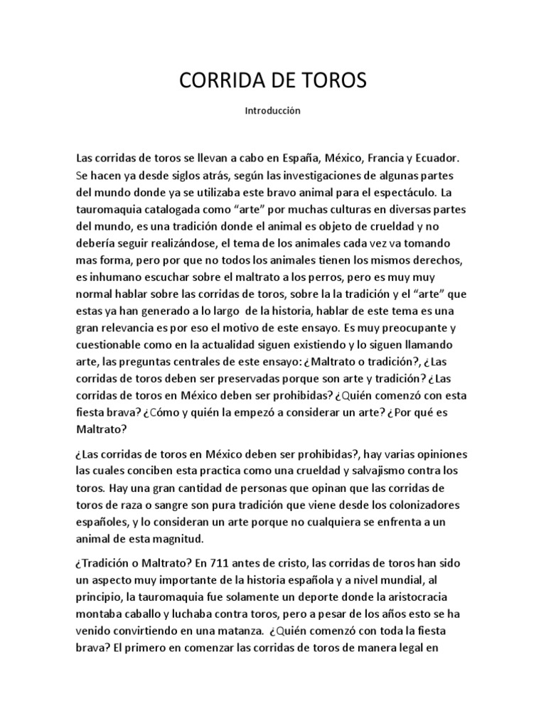 Corrida de Toros | PDF | Toreo
