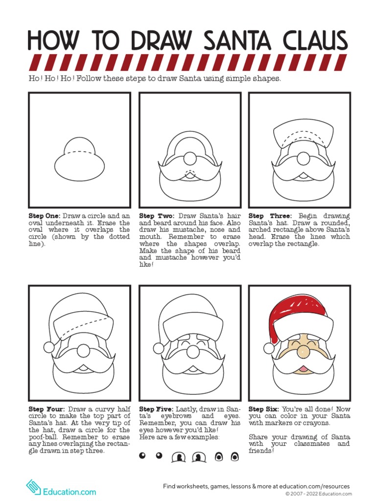 How To Draw Santa | PDF | Home & Garden