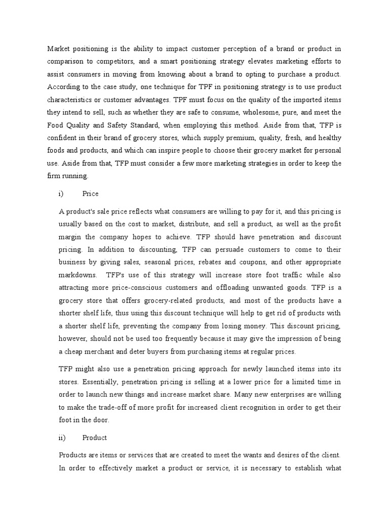 MKT Case Study (MKT Positioning) | PDF | Pricing | Marketing