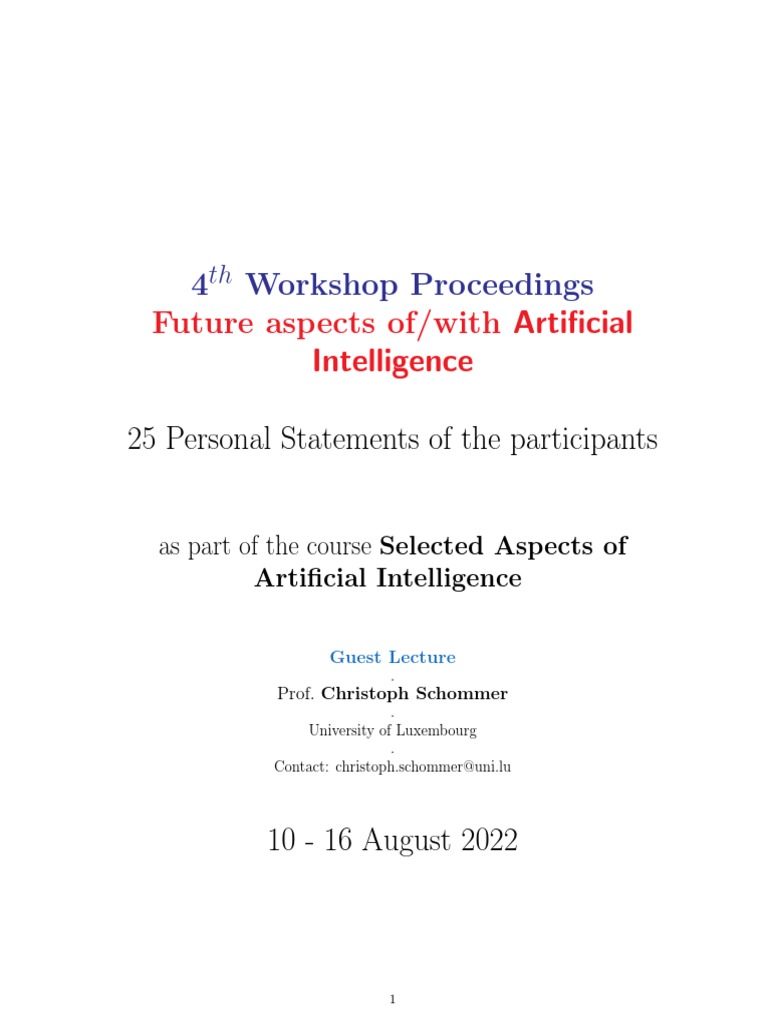 Booklet - 24August2022 | PDF | Artificial Intelligence | Intelligence ...