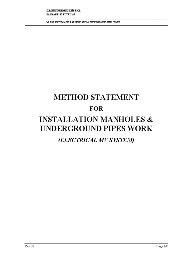 MS-E-02 Installation of Electrical Manhole & Underground Pipe ...