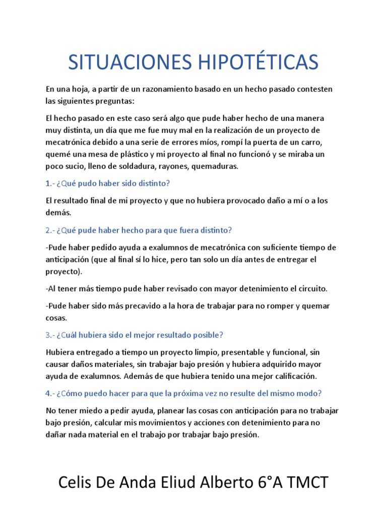 Situaciones Hipotéticas | PDF