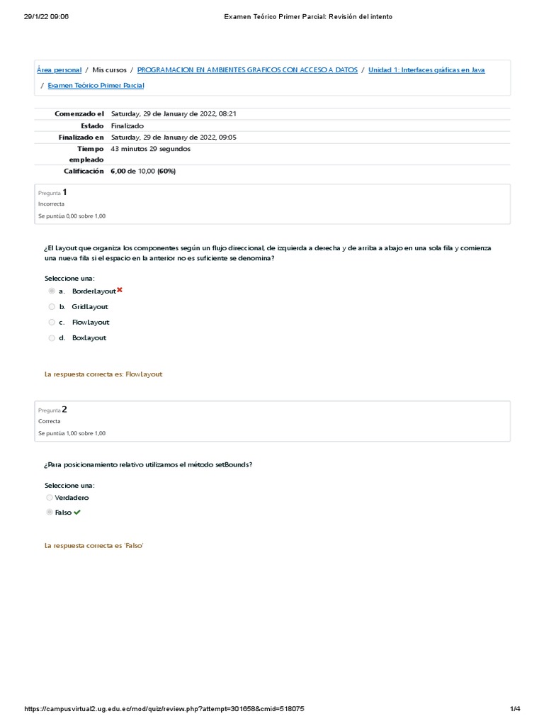 Examen de Interfaces Gráficas en Java con 6 de 10 | PDF | Ingeniería de ...