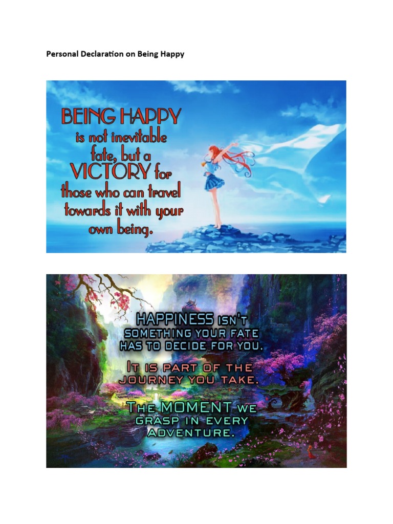 Personal Declaration On Being Happy | PDF | Self-Improvement | Wellness
